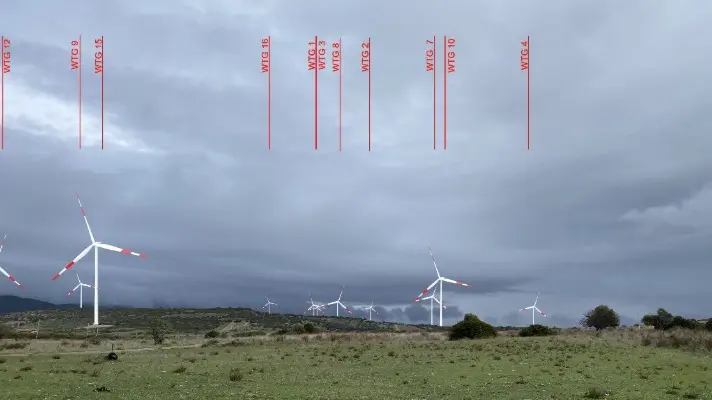 Wind farm in Maracalagonis, copy-paste cards