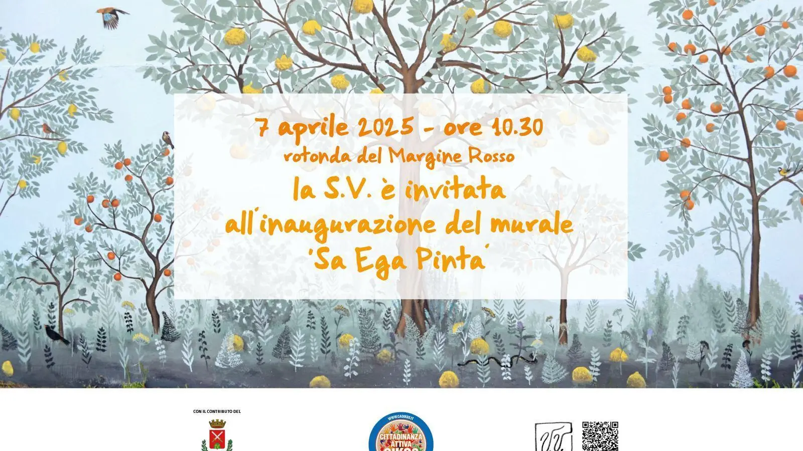 Quartu, inaugurazione del murale "Sa ega pinta"