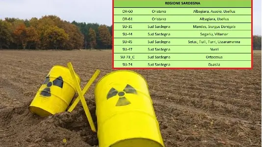 Radioactive waste storage, map of suitable areas: eight in Sardinia